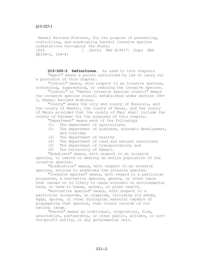 Proposed Administrative Rules | Hawaii Invasive Species Council