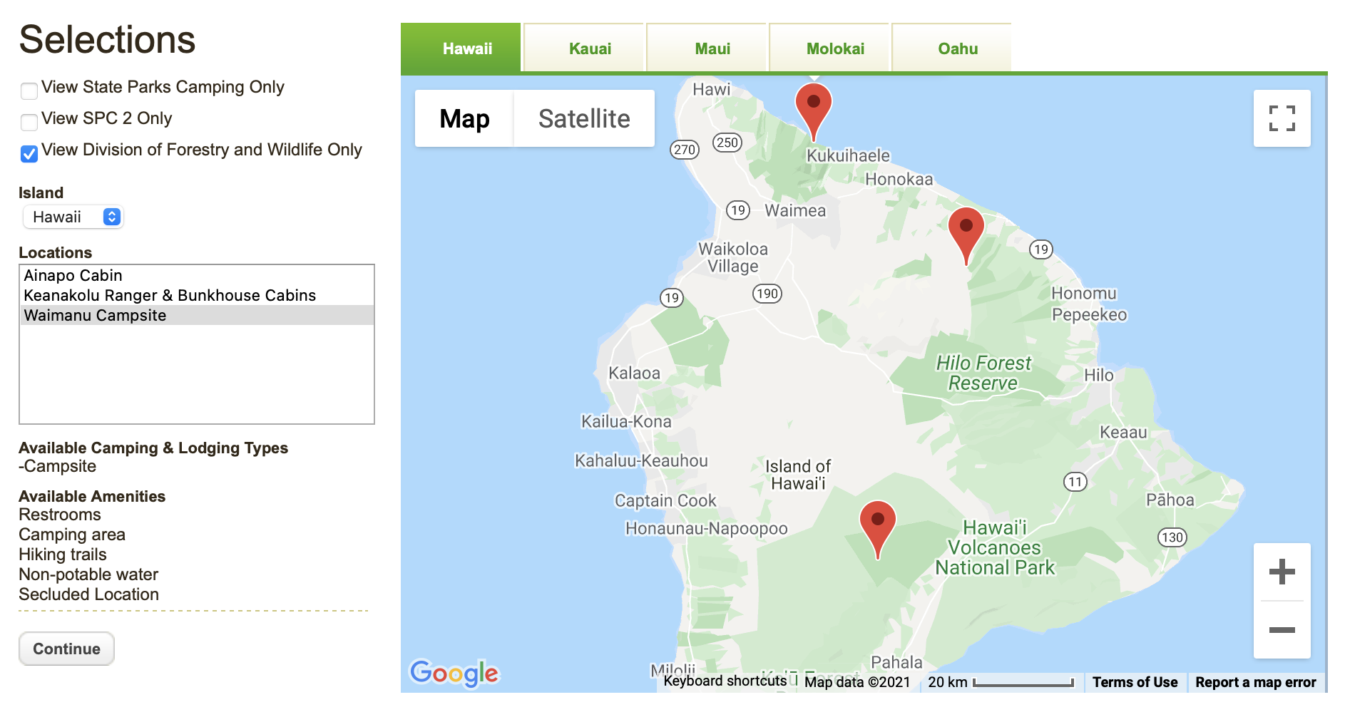 Division of Forestry and Wildlife: Outdoor Recreation | Camping