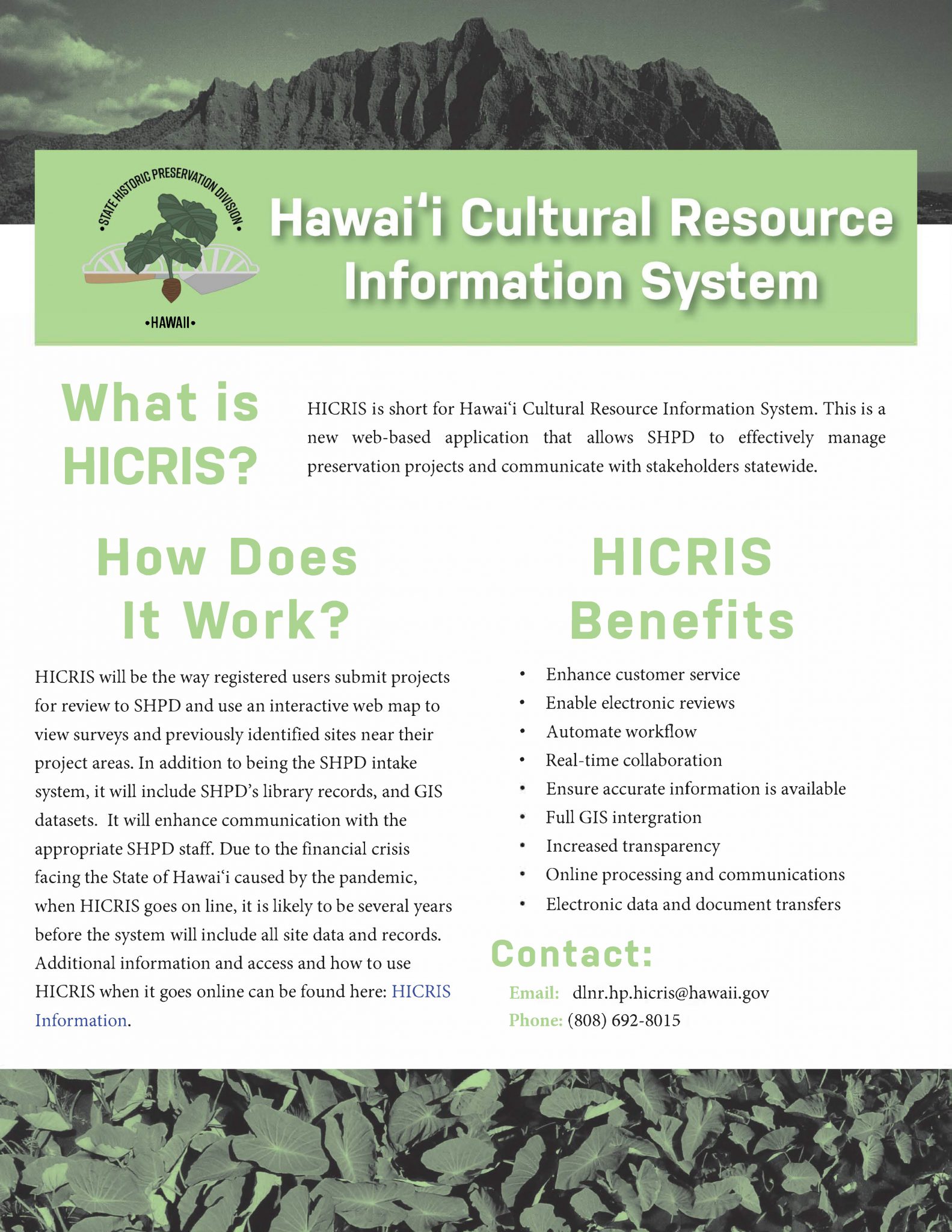 Hawaii Cultural Resource Information System (HICRIS) | State Historic ...