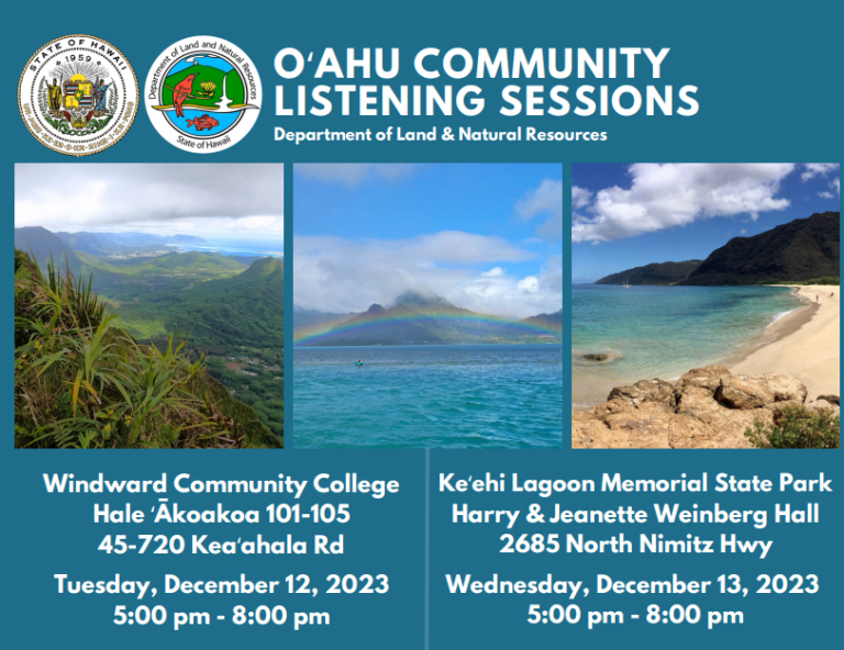 Department of Land and Natural Resources | 11/21/23 – OAHU COMMUNITY ...
